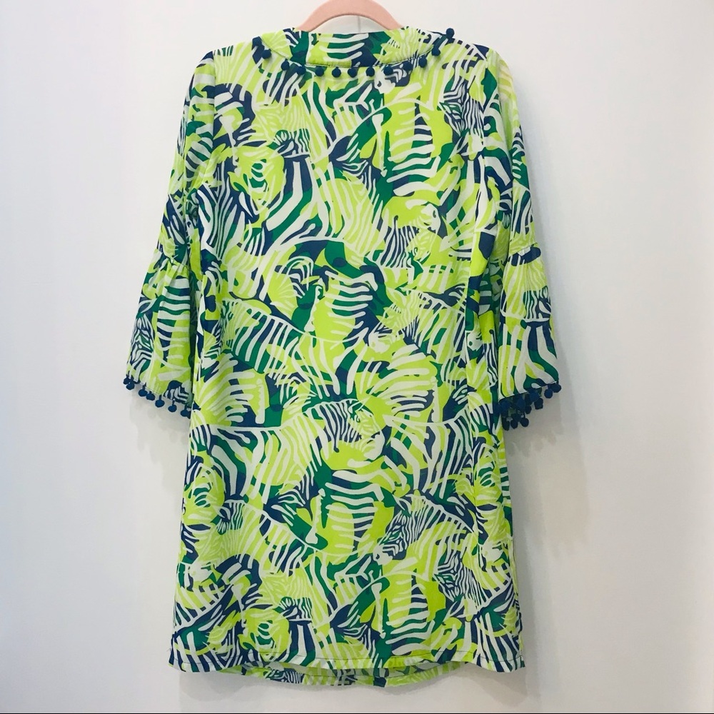 Jade Melody Tam Blue Green Palm Tree Tunic Dress Cove… - Gem